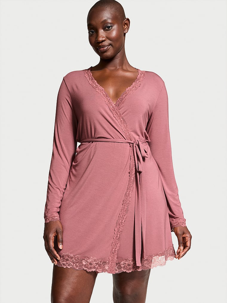 Buy Modal Lace-Trim Robe - Order Robes online 5000009123 - Victoria's ...