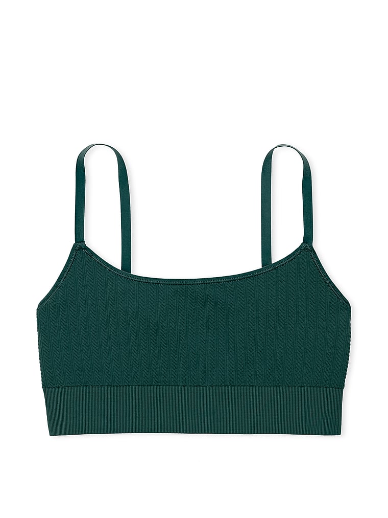 Buy Seamless Cable Scoop Sports Bra, Deep Forest - Order Sport Bras ...