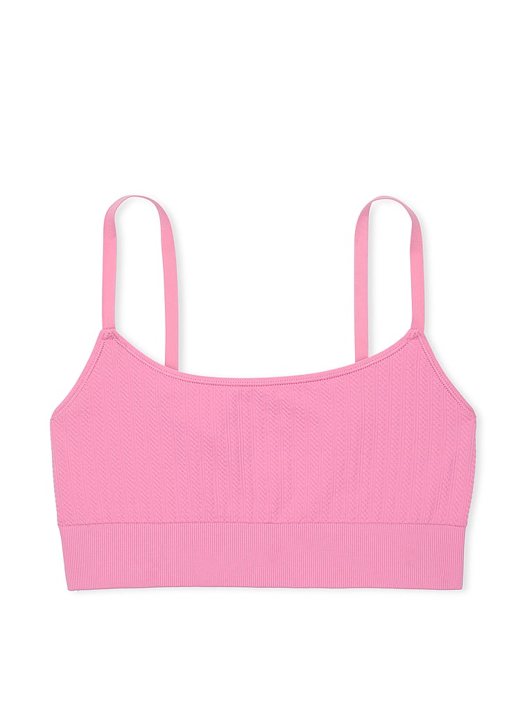 Buy Seamless Cable Scoop Sports Bra, Moonstone Pink - Order Sport Bras ...