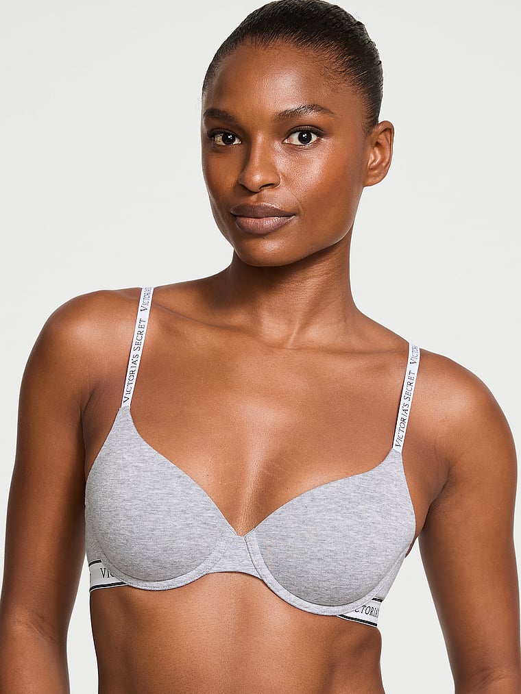 Buy Lightly Lined Cotton Demi Bra, Heather Grey - Order Bras online - Victoria's Secret US