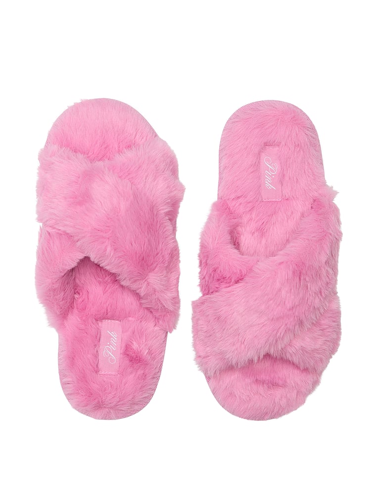 Buy Faux Fur Slippers - Order Slippers online 5000008691 - PINK