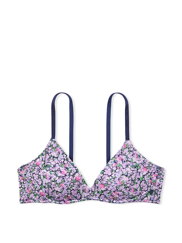 Buy Sexy Tee Smooth Wireless Push-Up Bra, Ensign Blue Floral - Order ...