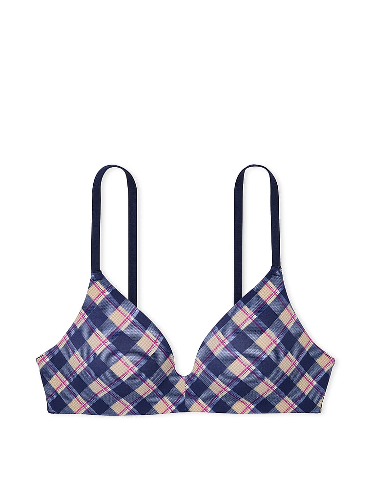 Buy Wear Everywhere Lightly Lined Wireless Bra, Navy Plaid Print ...