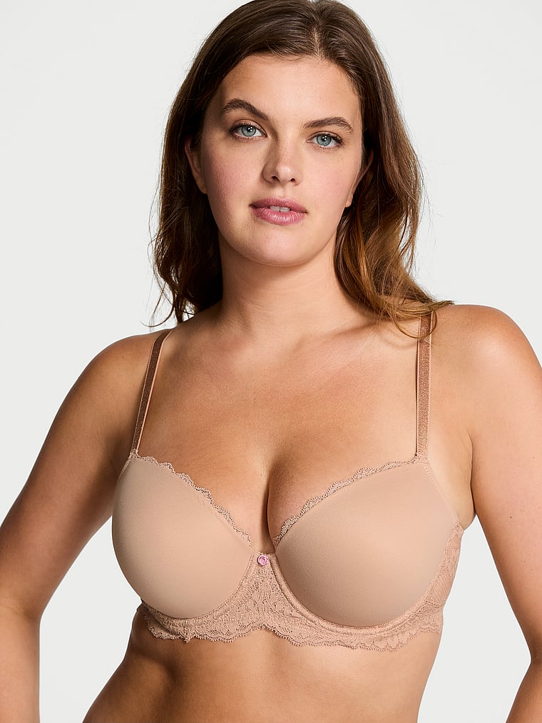 Buy Smooth & Lace Lightly Lined Classic Coverage Demi Bra, Praline - Order Bras online ...