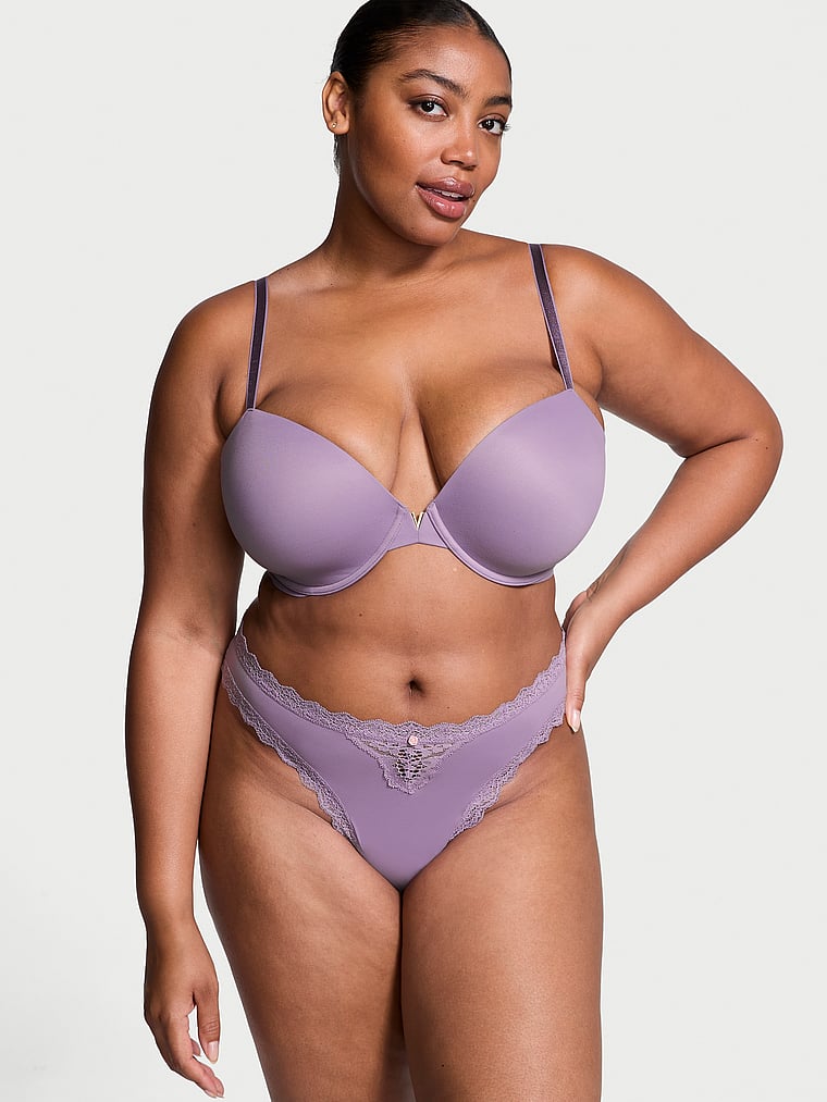 Buy Smooth Lightly Lined Plunge Demi Bra, Frozen Plum - Order Bras online - Victoria's Secret