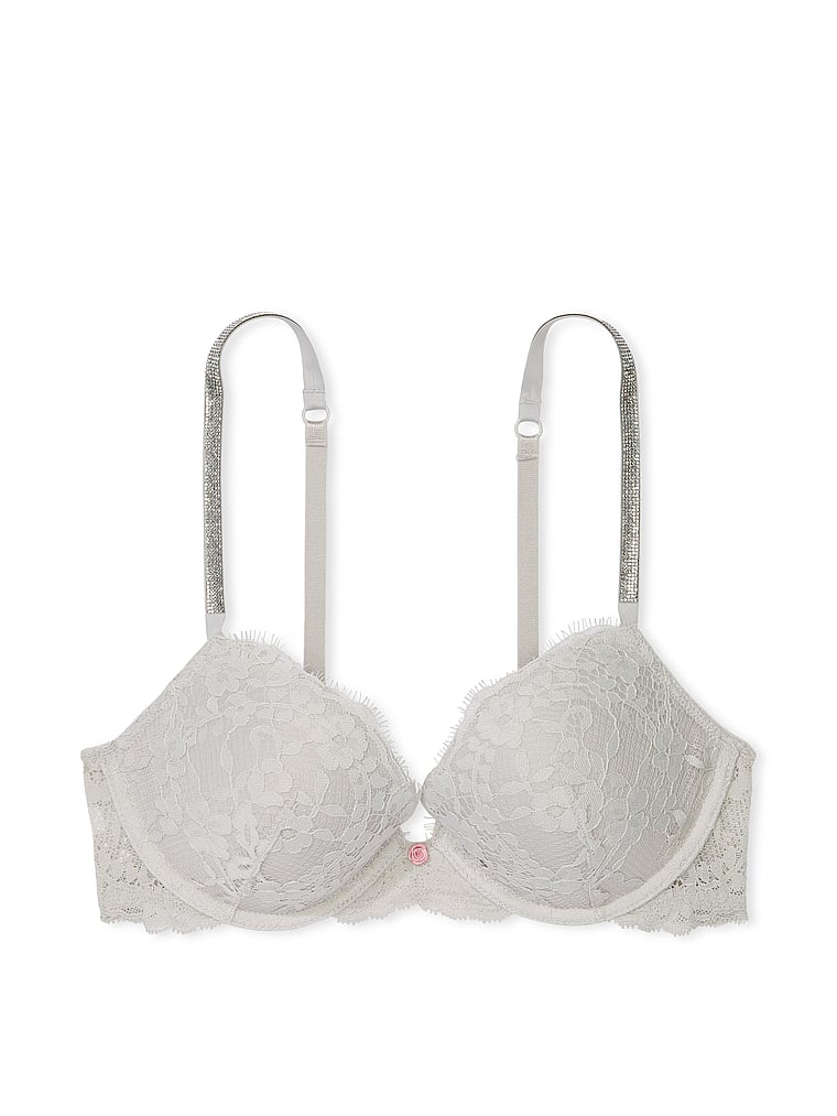 Buy Twinkle Strap Lace Push-Up Bra, Silver Pearl - Order Bras online ...