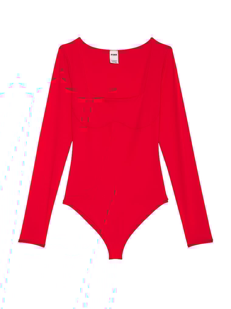 Buy Base Stretch Square-Neck Long-Sleeve Bodysuit - Order Tops online ...