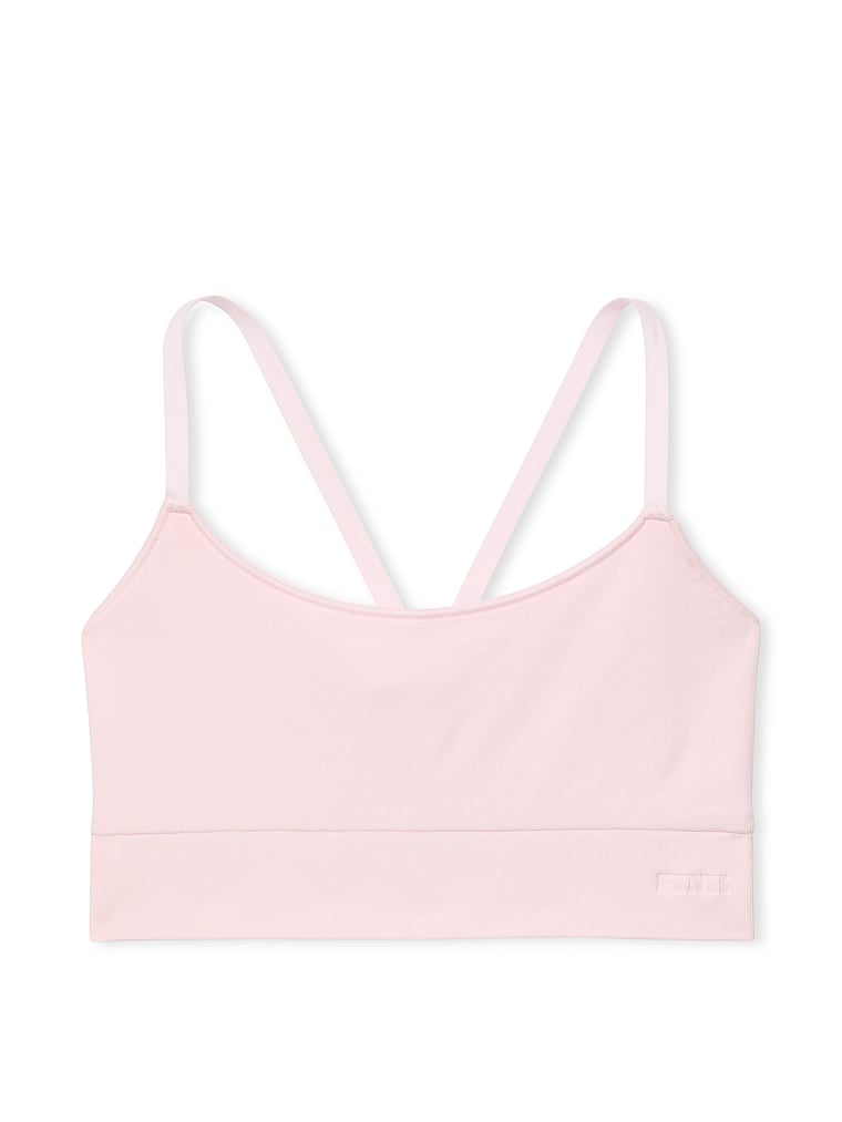 Buy Seamless Scoop Racerback Sports Bra, Pink Tulip - Order Sport Bras ...