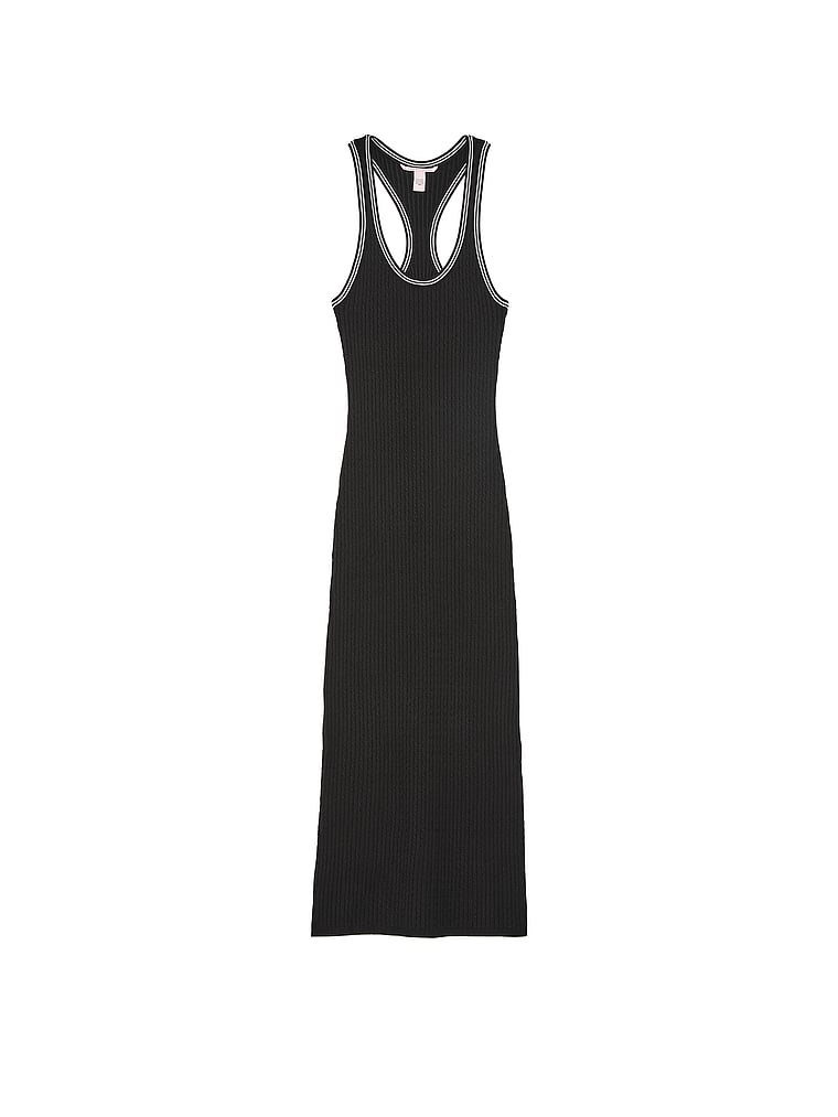 Buy Luxe Cable-Knit Long Slip Dress, Black - Order Dresses online ...