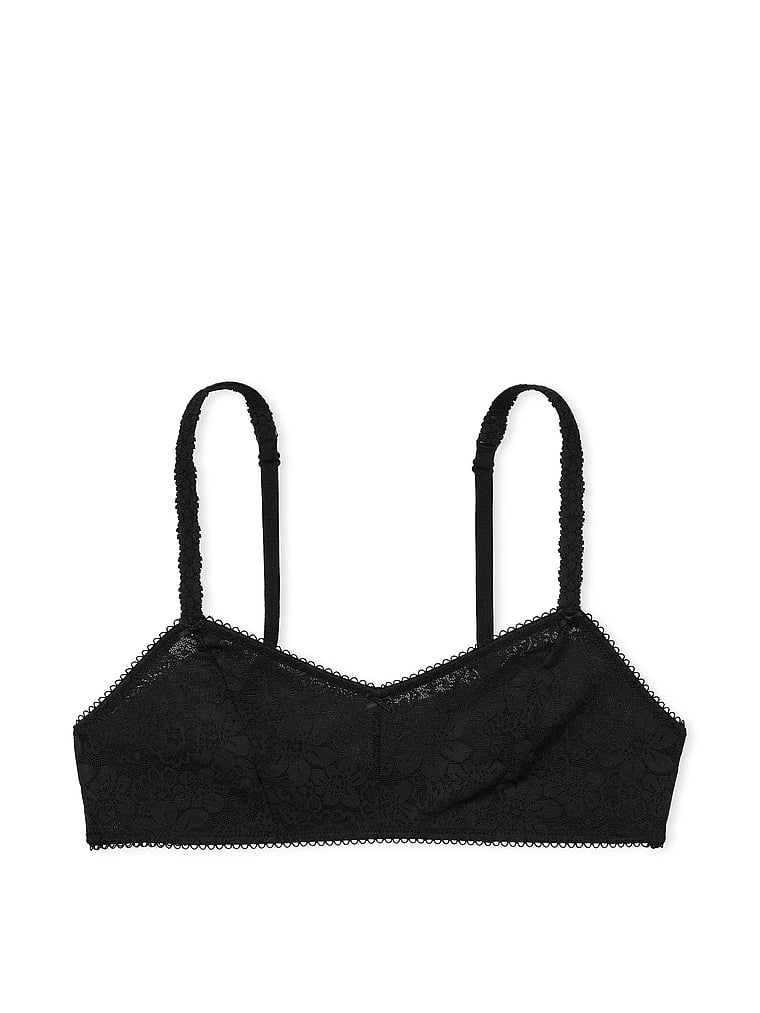 Buy Wink Unlined Scoop Bralette, Pure Black - Order Bralettes online - PINK