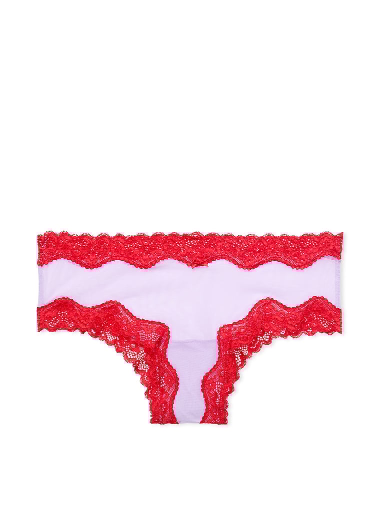 Buy Tease Mesh Lace-Trim Cheeky Panty, Silky Lilac - Order Panties ...