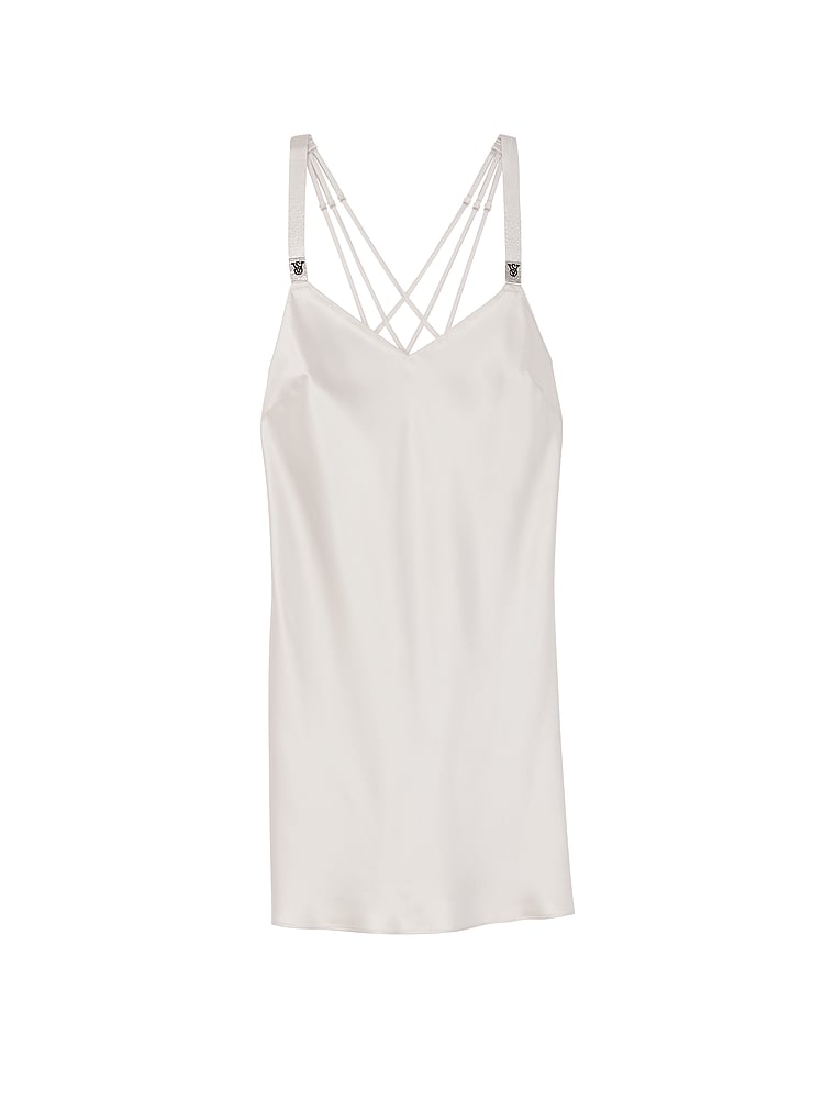 Buy Scattered Shine Strap Satin Strappy-Back Slip, Delfin Grey - Order ...
