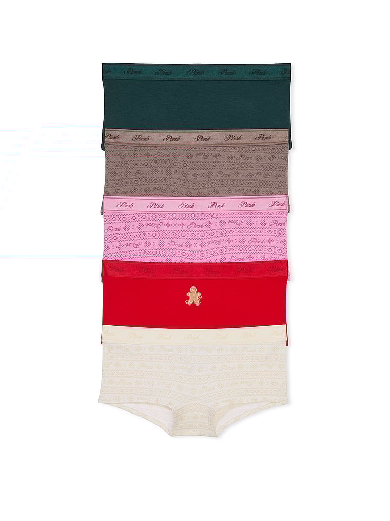 Buy 5-Pack Logo Cotton Boyshort Panties - Order Panties online ...