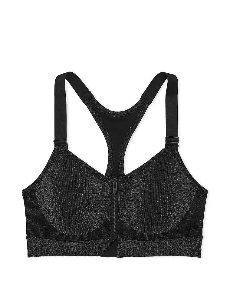 Buy Seamless Air Front-Close High-Support Sports Bra, Pure Black Bling ...