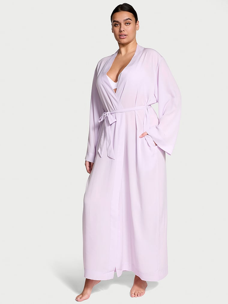 Buy Luxe Crepe Long Robe, Delicate Violet - Order Robes online ...