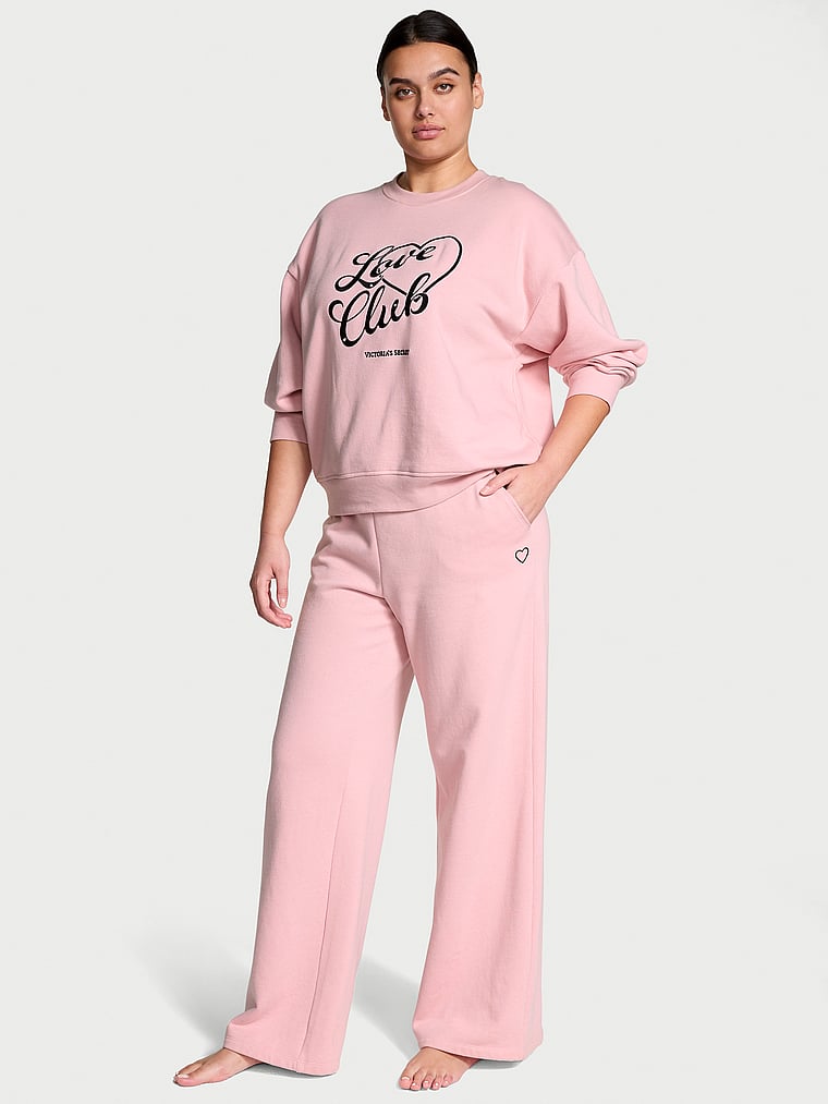 Buy Cotton Fleece Crewneck Sweatshirt, Pink - Order Hoodies ...