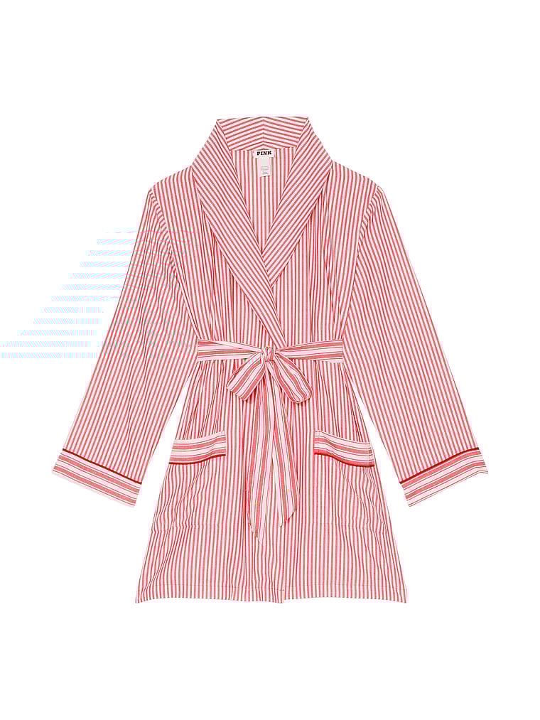 Buy Flannel Robe, Bright Vermillion Stripes - Order Robes online - PINK US