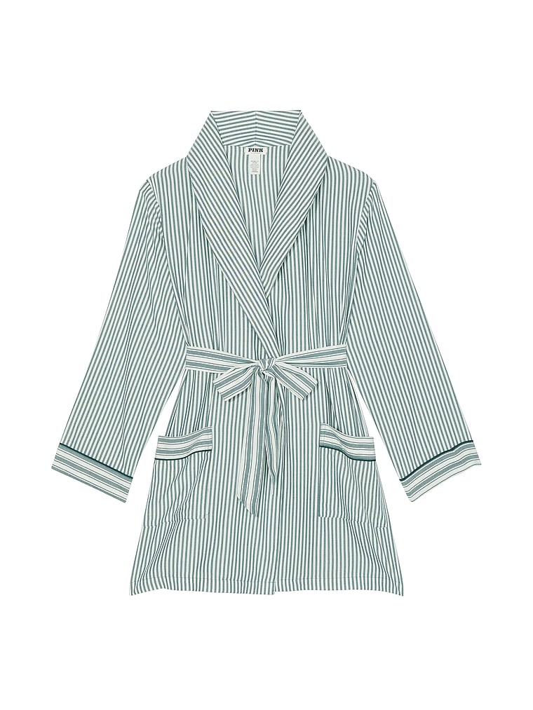 Buy Flannel Robe, Deep Forest Stripes - Order Robes online - PINK US