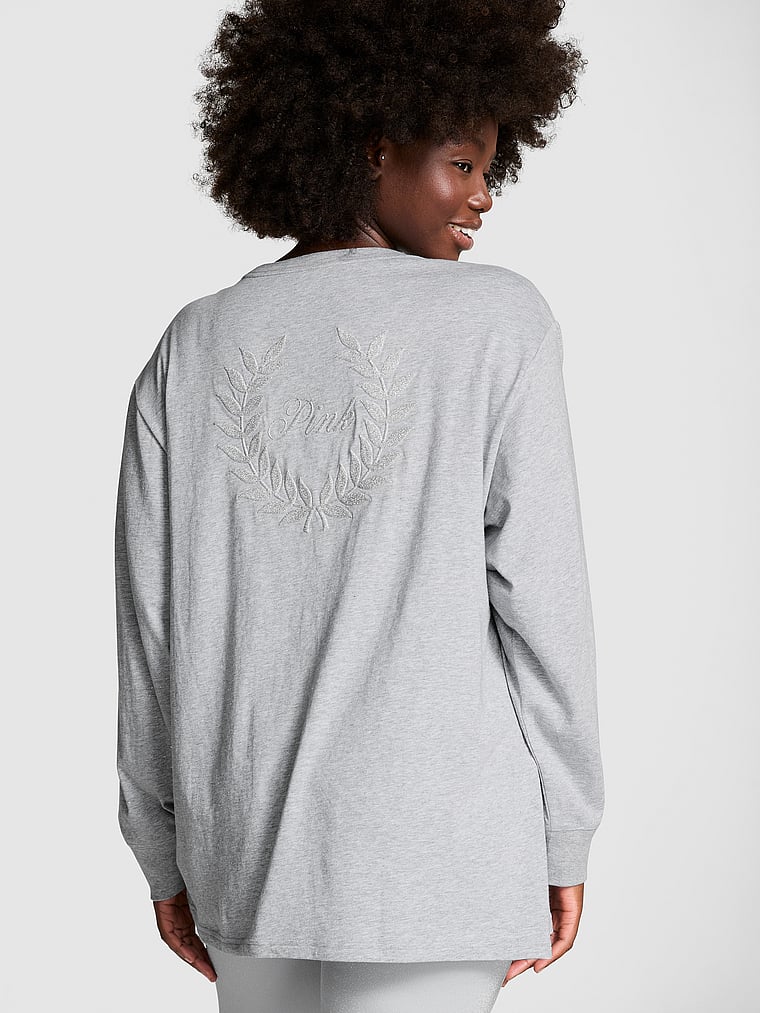 Buy Campus Cotton Long-Sleeve Tee - Order Tops online 5000006279 - PINK