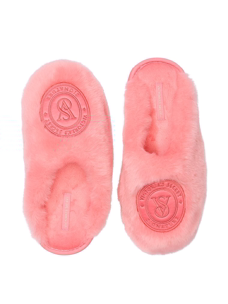 Buy Closed-Toe Faux Fur Slippers, Passion Pink - Order Slippers online ...