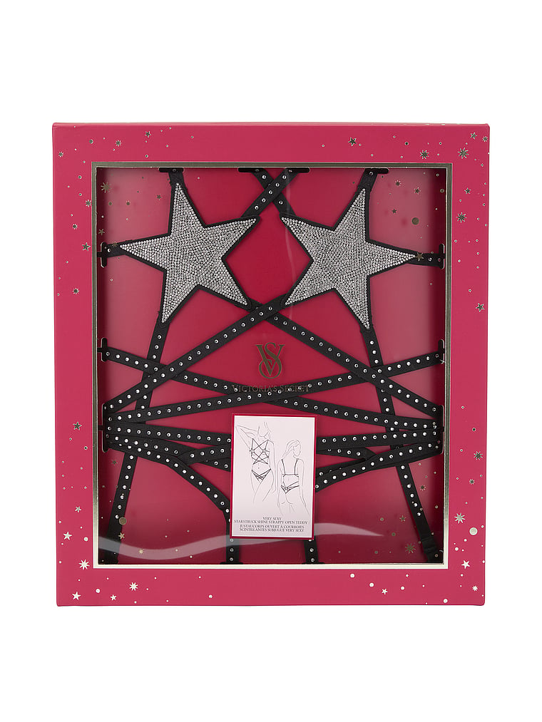 Buy Starstruck Shine Strappy Crotchless Teddy, Black - Order Teddies ...