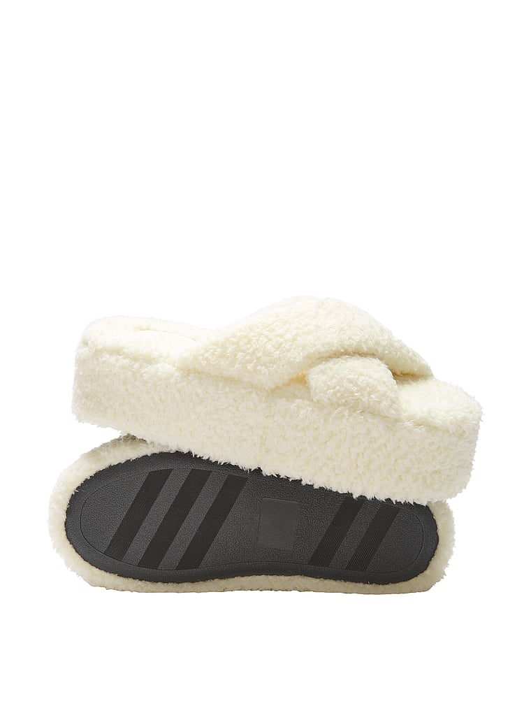 Buy CO-ZZZY Fleece Platform Slipper, White Shell Fleece - Order ...