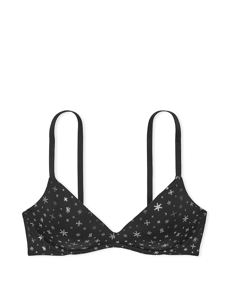 Buy Sexy Tee Smooth Wireless Push-Up Bra, Black Snowflakes - Order Bras ...