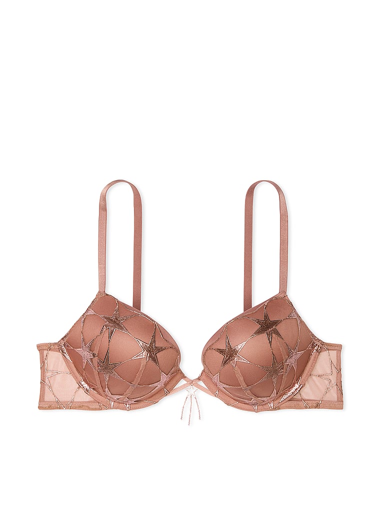 Buy Bombshell Add-2-Cups Stardust Embroidery Push-Up Bra, Rose Gold ...