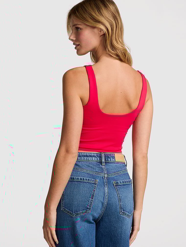 Buy Soft Seamless Notched Tank Top, Red Pepper - Order Sport Bras ...