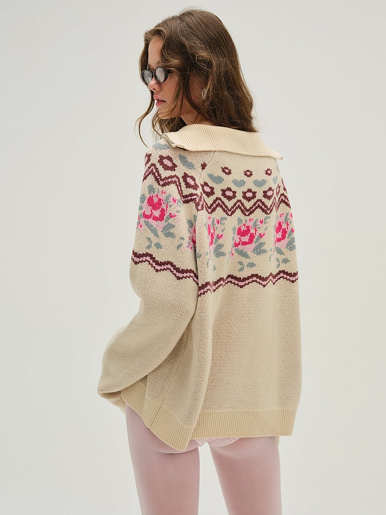 Buy Ski Lodge Knit Zip-Up Sweater, - Order undefined online - Victoria ...