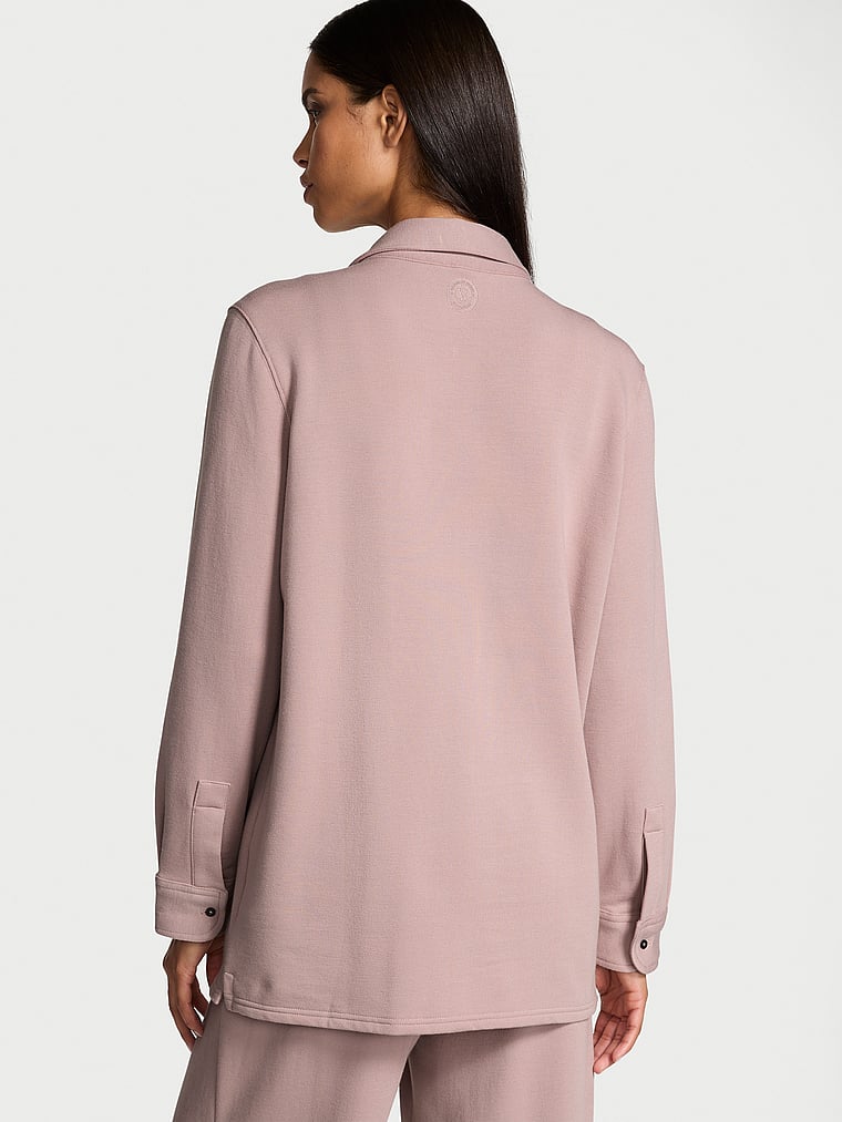 Buy Brushed Modal Fleece Oversized Shirt, French Mauve - Order Hoodies ...