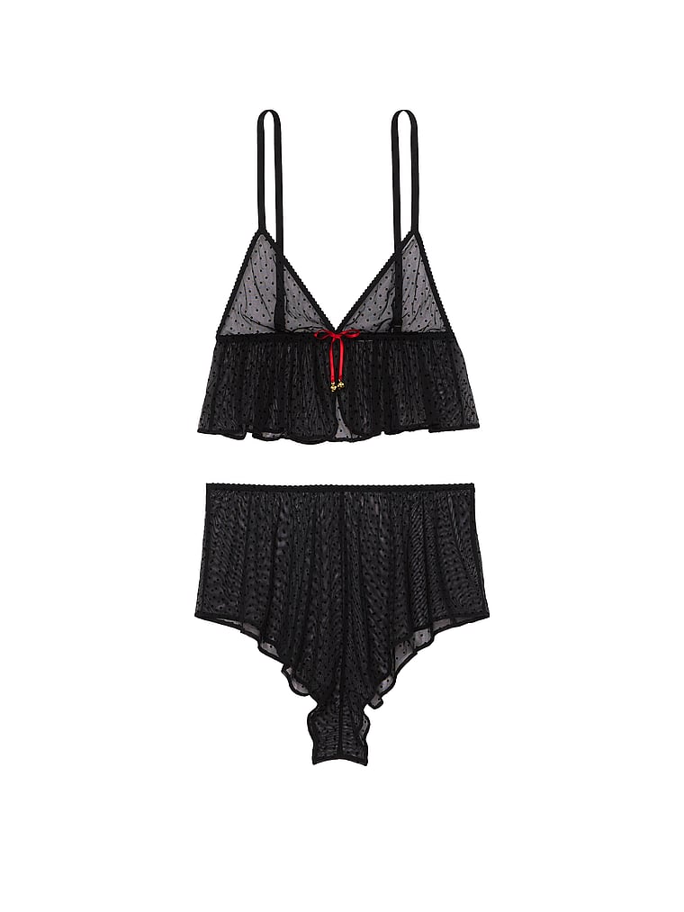 Buy Jingle Bells Mesh Cami Set, Black - Order Cami Sets online ...