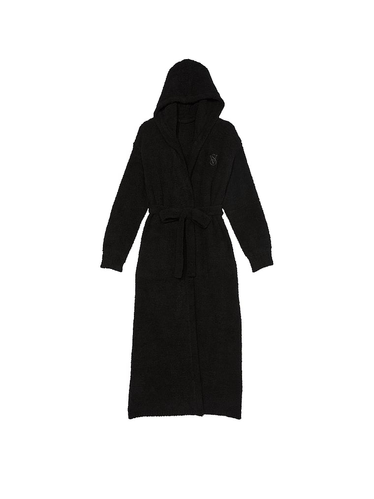 Buy Chenille Hooded Long Robe, Black - Order Robes online - Victoria's ...