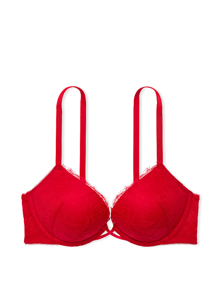 Buy Bombshell Add-2-Cups Rose Lace Push-Up Bra, Lipstick - Order Bras ...