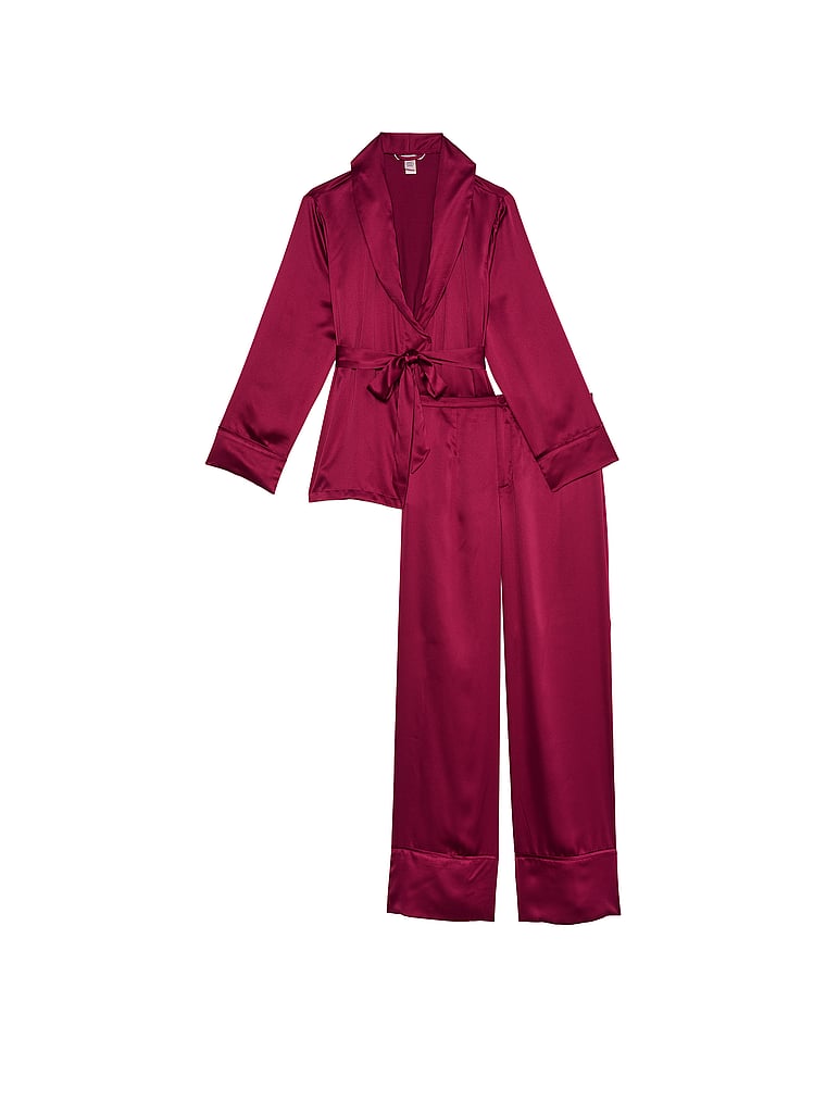 Buy Victoria's Secret Dream Satin Wrap Top Long Pajama Set, - Order ...