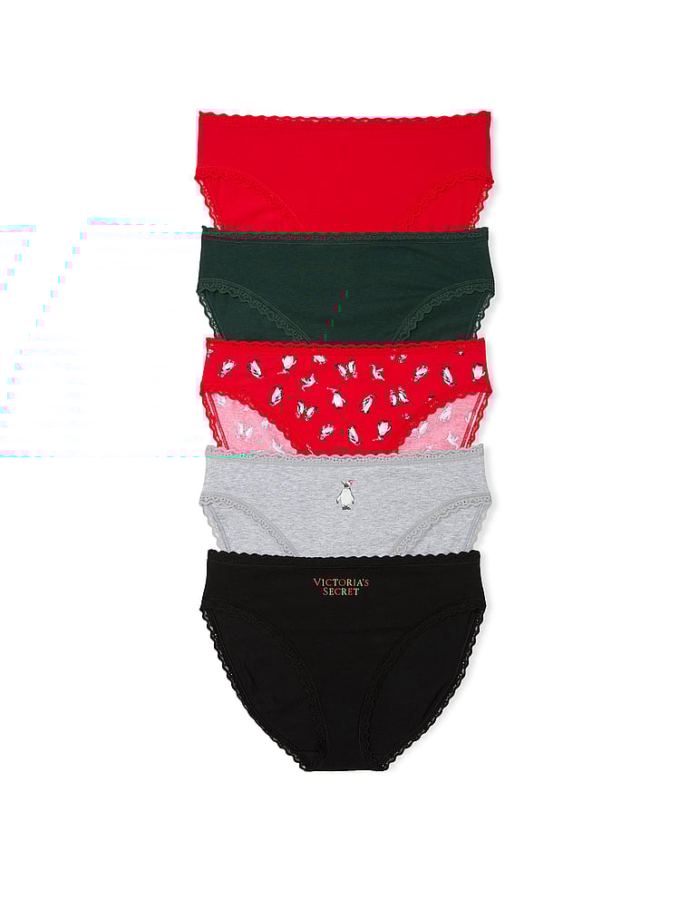 Buy 5-Pack Lace-Trim Cotton High-Leg Brief Panty, Multi - Order ...