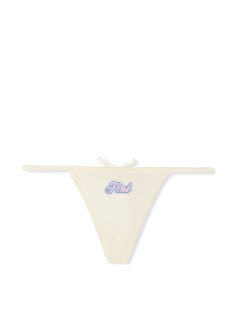 Buy Powder Puff Cotton V-String Panty, Creamer Pom Tie - Order Panties ...