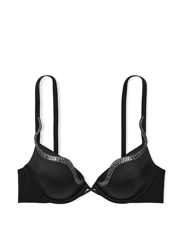 Buy Snake Shine Lightly Lined Low-Cut Demi Bra, Black - Order Bras ...