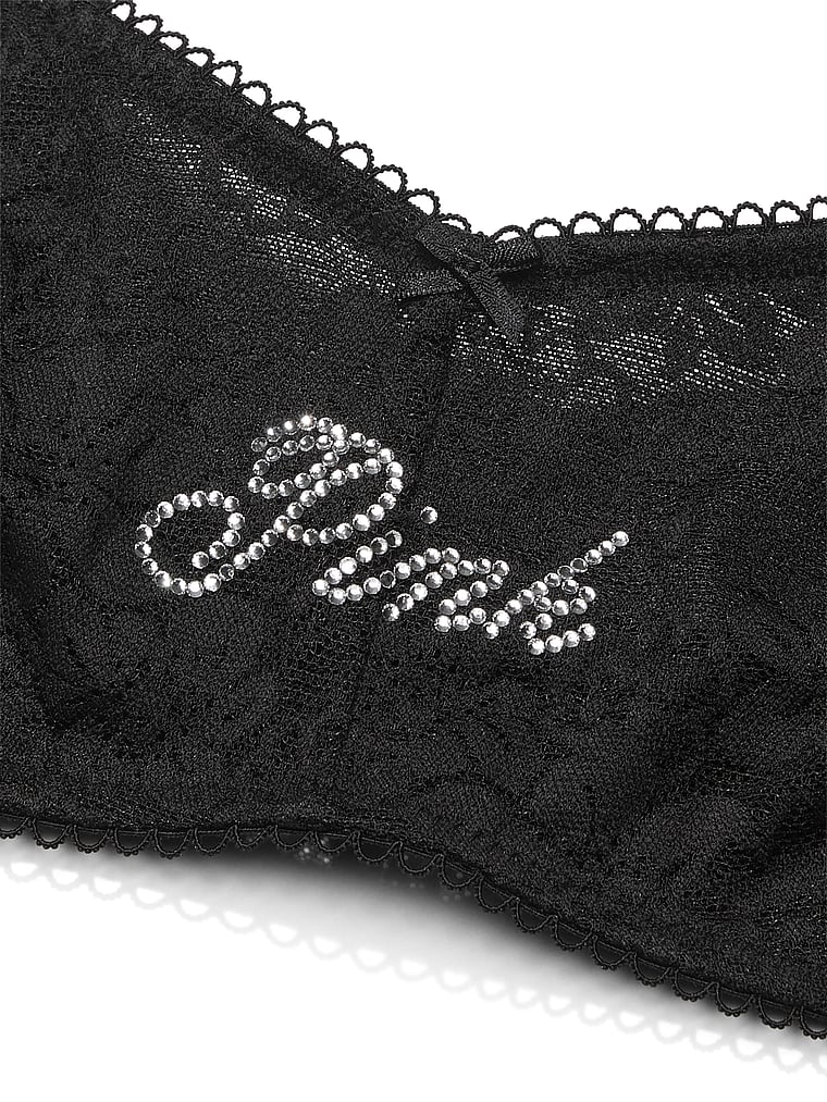 Buy Wink Unlined Scoop Bralette, Limited Edition Pure Black Bling ...