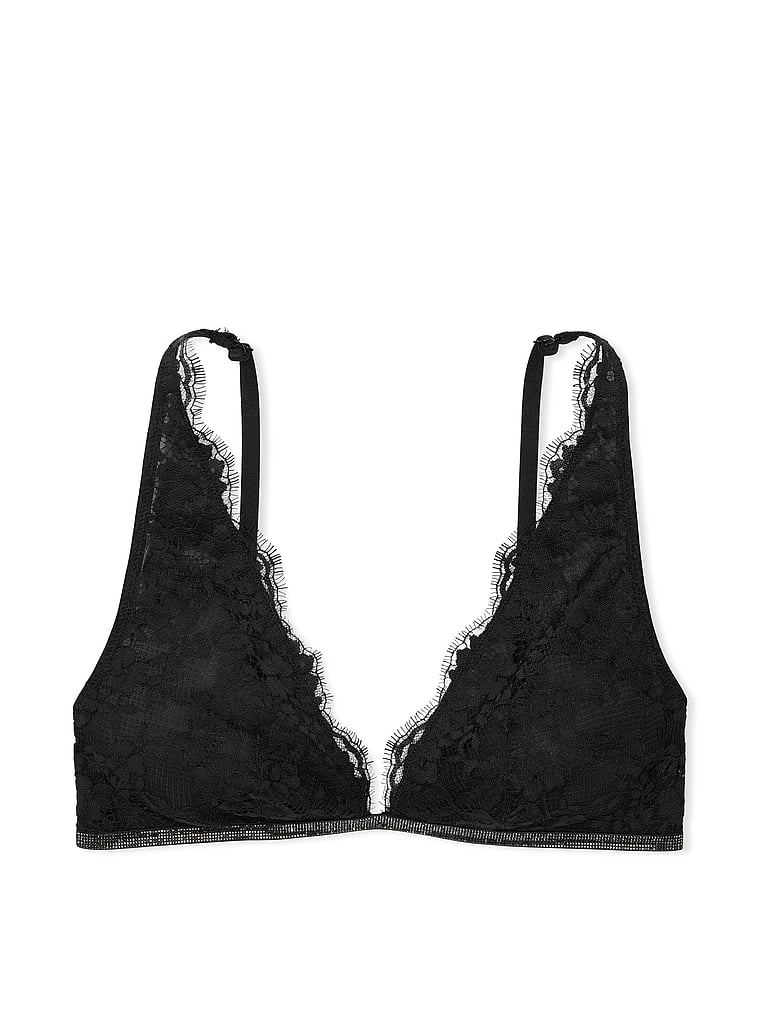 Buy Twinkle Lace Triangle Bra, Black - Order Bralettes online ...