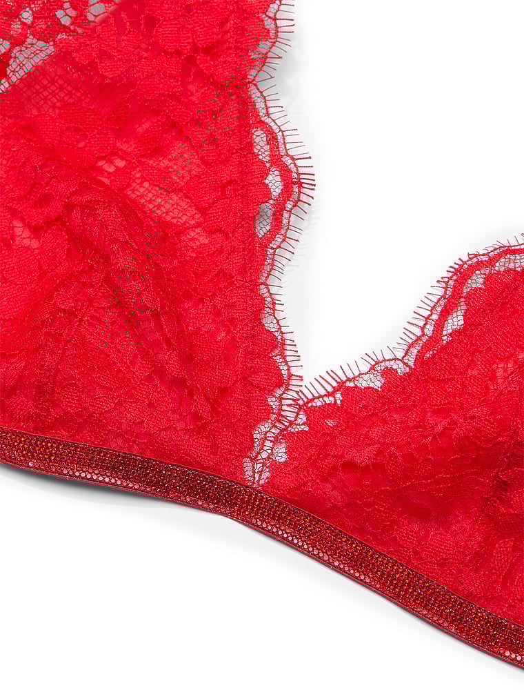 Buy Twinkle Lace Triangle Bra, Bright Vermillion - Order Bralettes ...