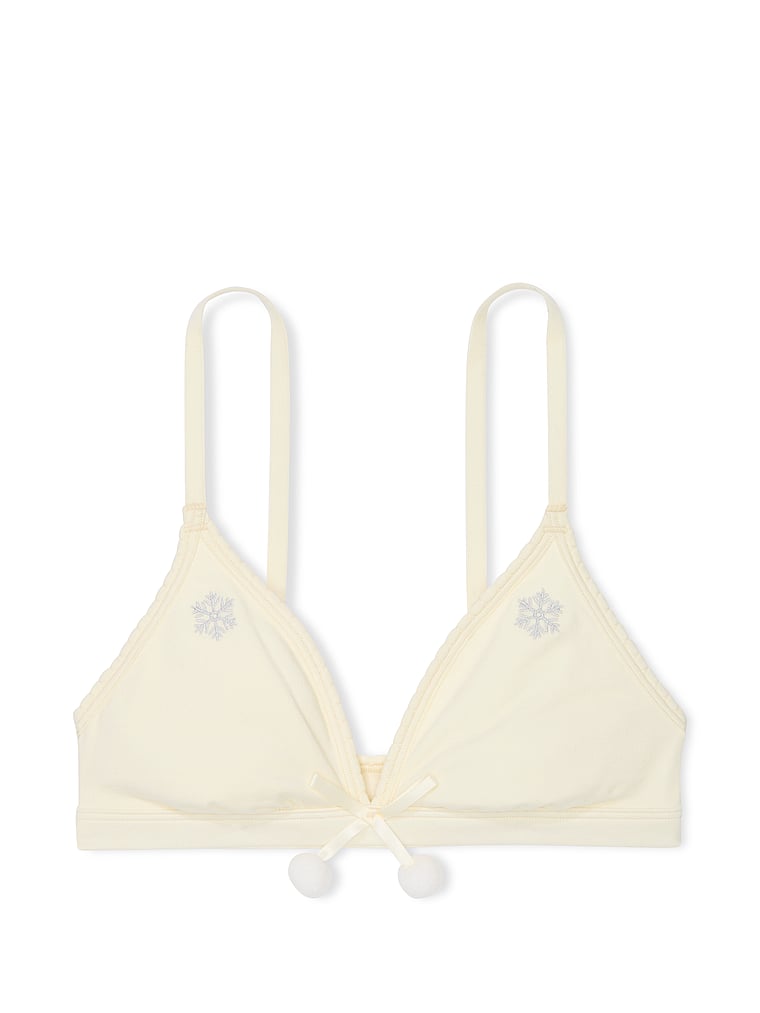 Buy Powder Puff Cotton Triangle Bralette, Creamer With Winter Graphic ...