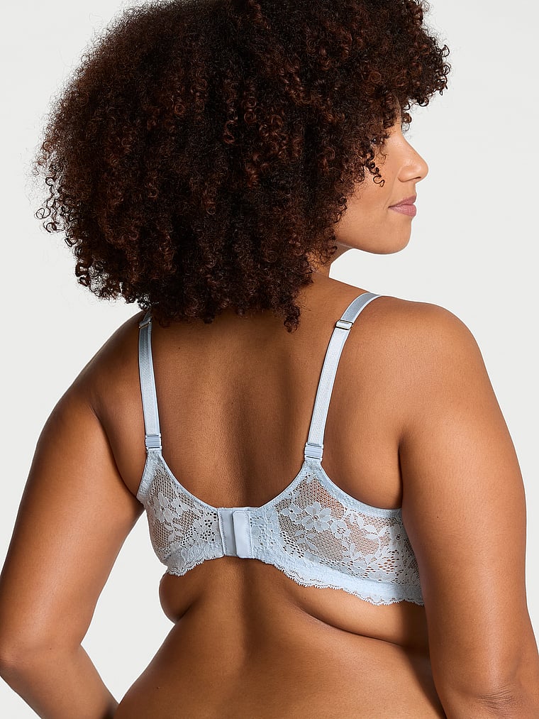 Buy Lace Lightly Lined Classic Coverage Demi Bra, Light Blue - Order Bras online - Victoria's ...