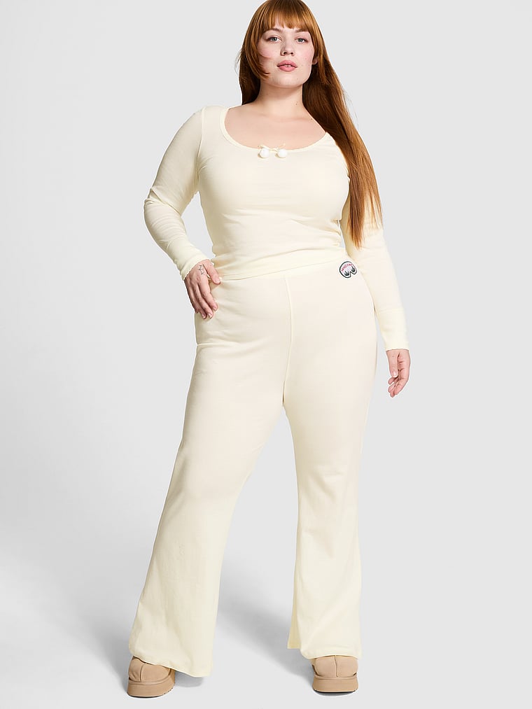 Buy Powder Puff Cotton Long-Sleeve Flare Pajama Set, undefined - Order ...