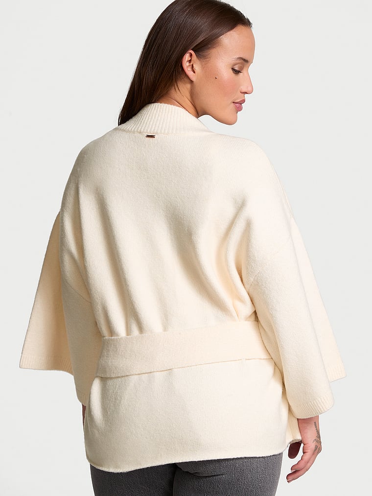 Buy Luxe Crème Knit Wrap Sweater, Candlelight - Order Sweaters online ...