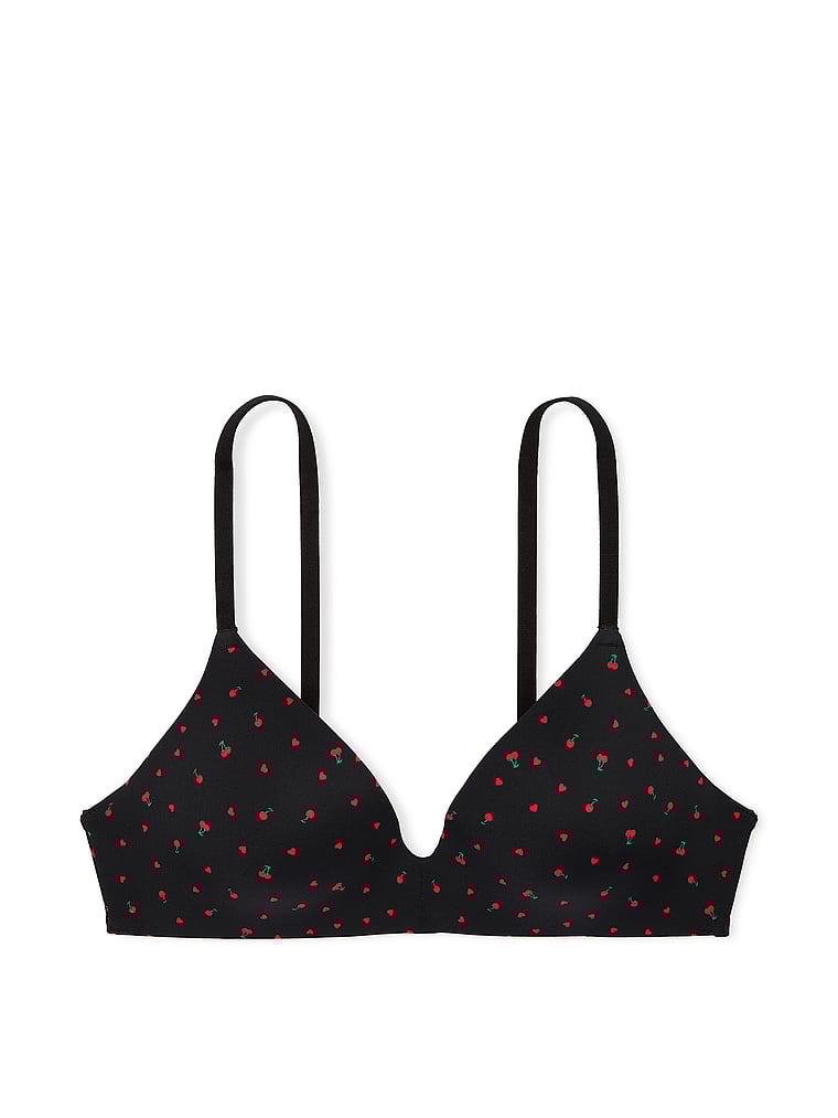 Buy Wear Everywhere Push-Up Wireless Bra, Black Cherry Heart Print ...