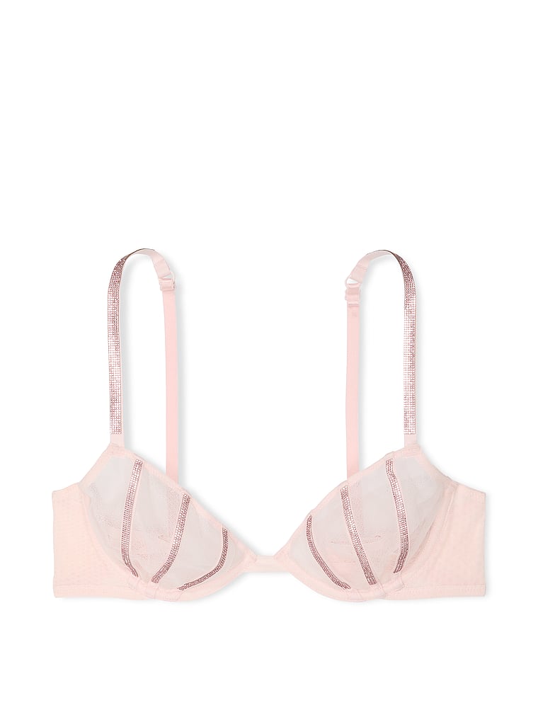 Buy Sheer Shine Unlined Low-Cut Demi Bra, Angel Pink - Order Bras ...