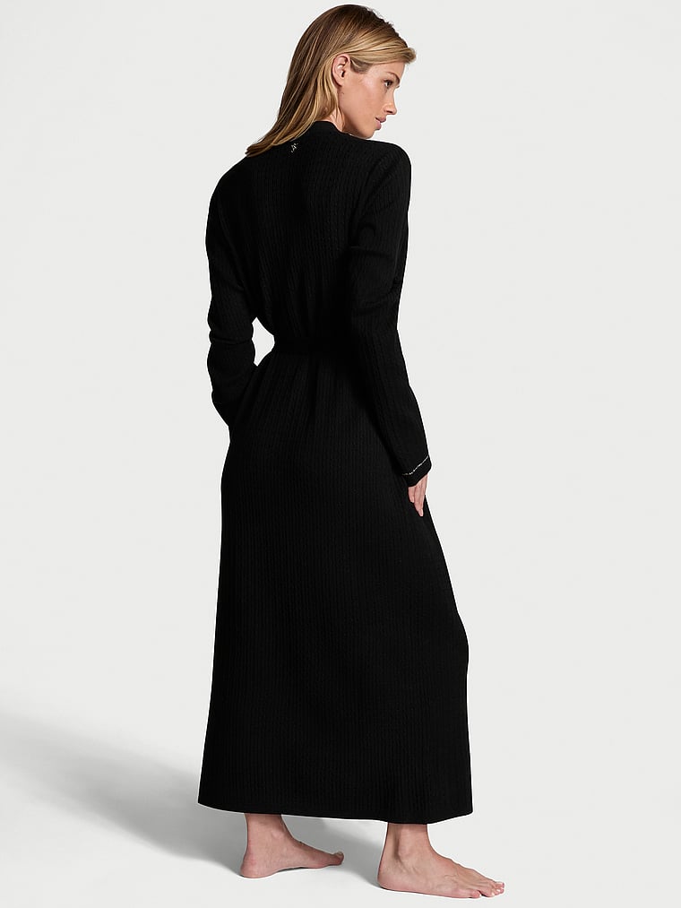 Buy Luxe Cable-Knit Shine Wrap Robe, - Order undefined online ...