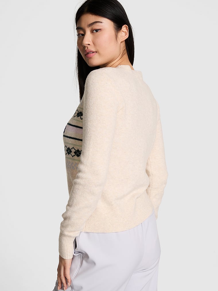 Buy Collegiate Knit Crewneck Sweater, Natural Heather Ski Club - Order ...