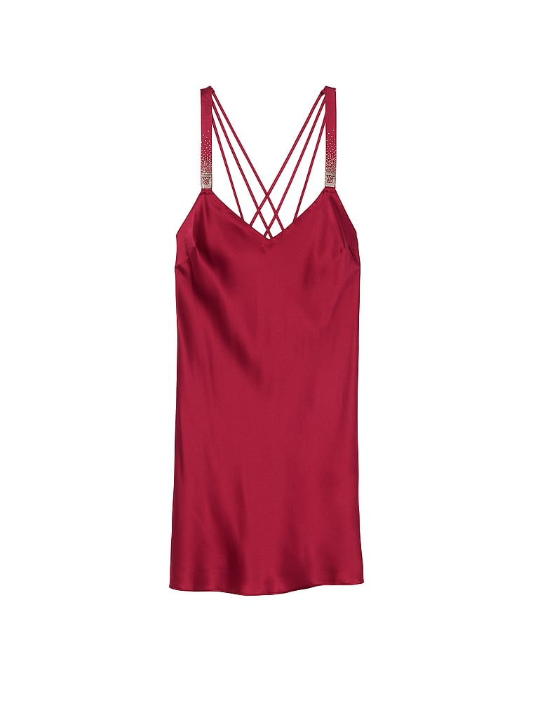 Buy Scattered Shine Strap Satin Strappy-Back Slip, Red Lacquer - Order ...